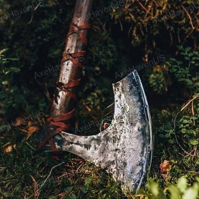 Beautiful Norse Viking Axe Handmade, Bearded Axe, Long Leviathan Axe ...