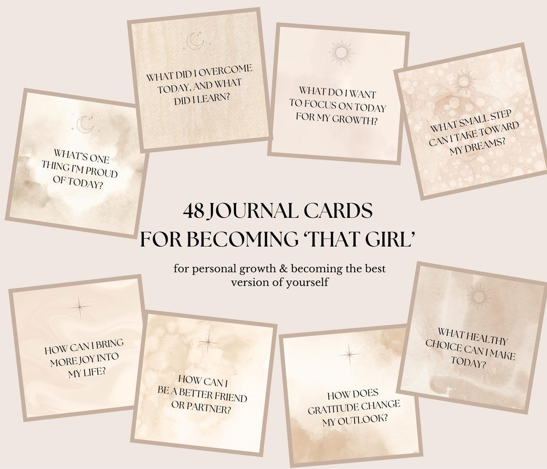 Printable Daily Journal Prompt Cards Self-care, Mindfulness ...