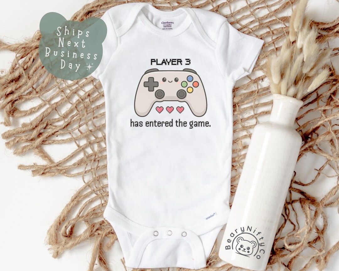Cute Gaming Baby Bodysuit, Player 3 Has Entered the Game Baby One Piece ...