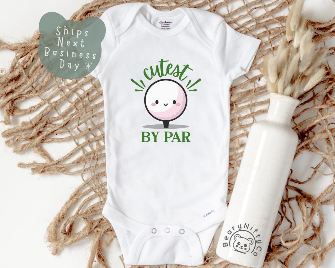 Golf Baby Onesie® Brand, Cutest by Par Golf Theme Baby Bodysuit, Funny ...