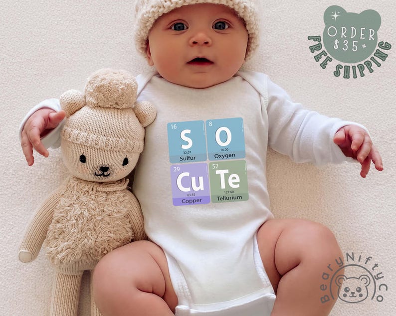 Cute Periodic Table Baby Onesies® Brand, Chemistry CUTE Baby Tee for ...