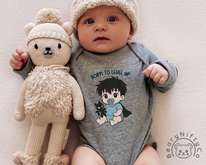 Kawaii Anime Baby Onesies® Brand, Born to Level up Baby Bodysuit, Baby ...