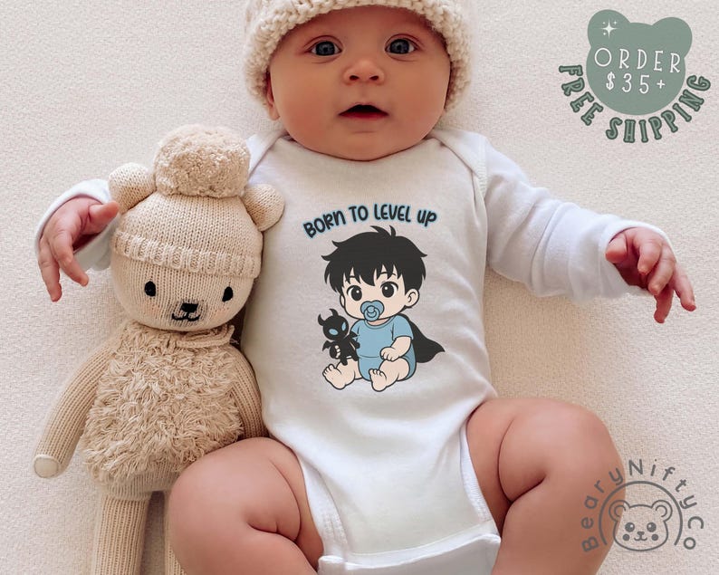 Kawaii Anime Baby Onesies® Brand, Born to Level up Baby Bodysuit, Baby ...