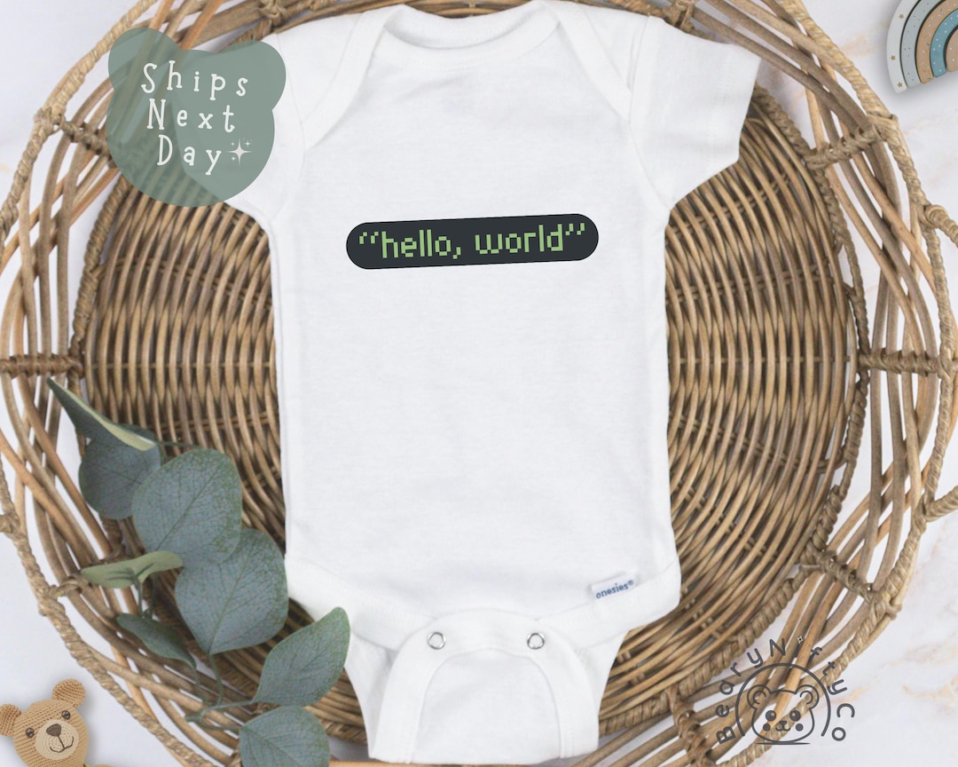 Minimalist “hello, World” Baby Onesie® Brand, Baby Shower Gift For 