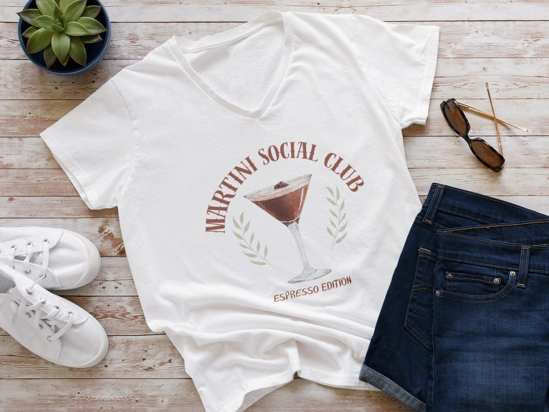 Espresso Martini Social Club V-neck T-shirt: Cocktail Lover Gift - Etsy