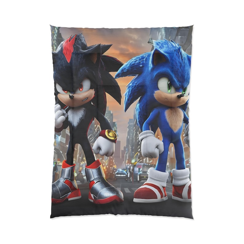 Shadow & Sonic Comforter: Whimsical Adventure Bedding - Etsy