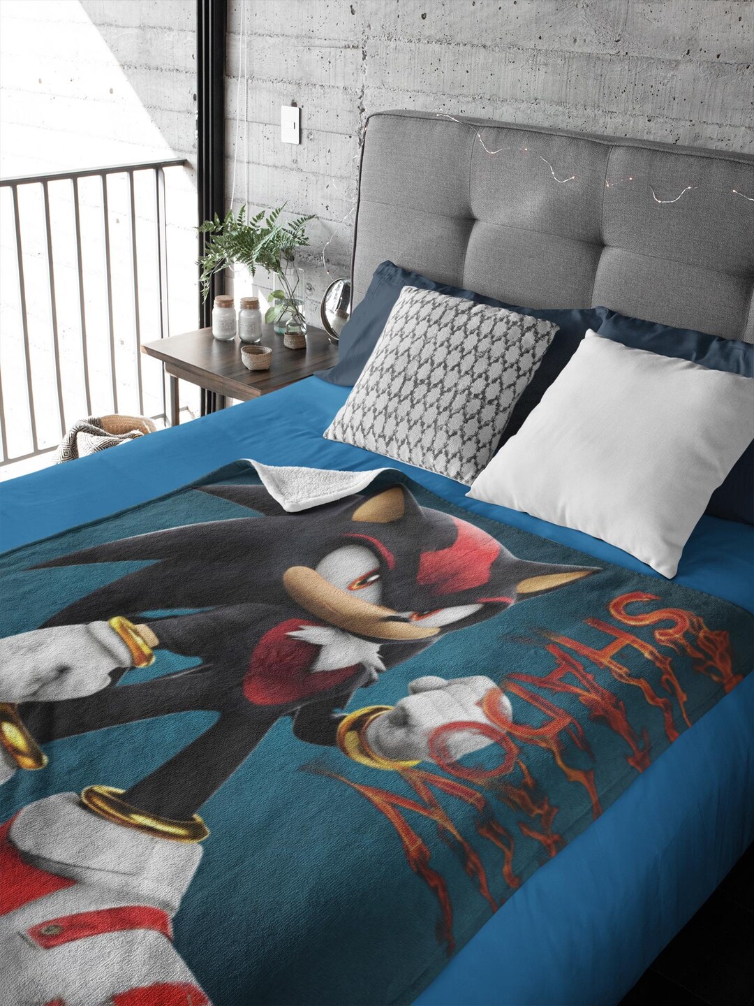 Shadow Sonic Velveteen Blanket: Gamer Decor, Kids Bedding - Etsy