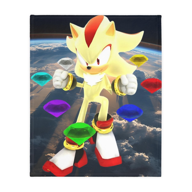 Super Shadow & Sonic Velveteen Blanket: Two-sided Print Bedding - Etsy