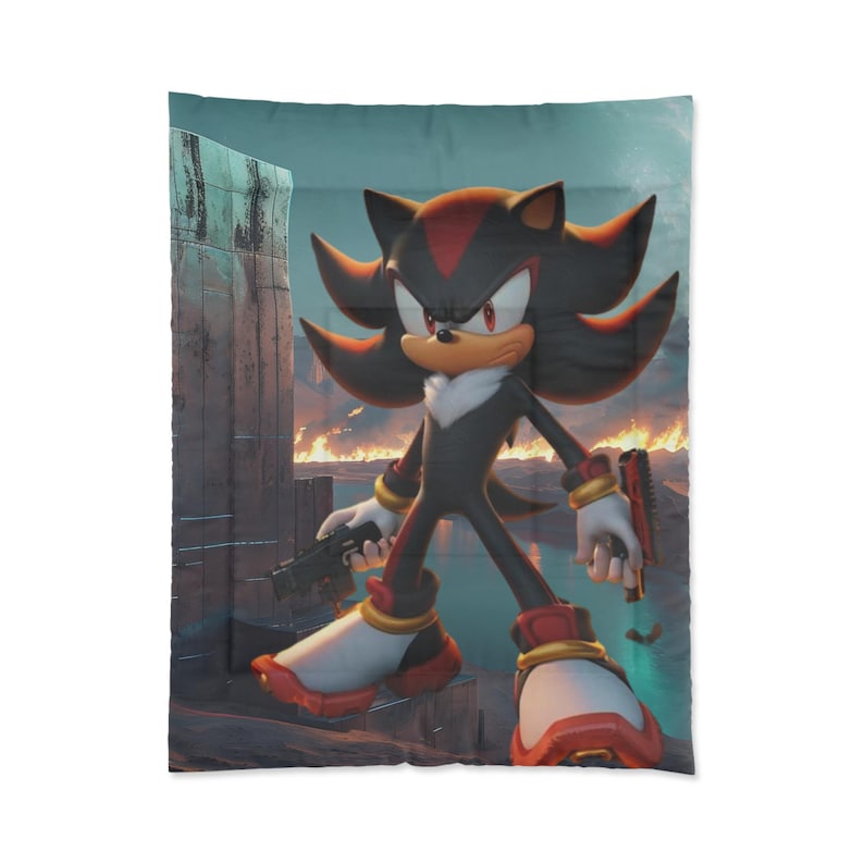 Shadow the Hedgehog Comforter: Sonic Movie Bedding - Etsy