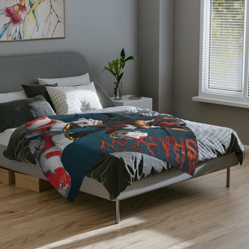 Shadow Sonic Velveteen Blanket: Gamer Decor, Kids Bedding - Etsy