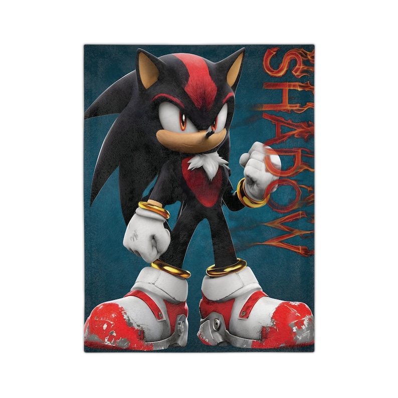 Shadow Sonic Velveteen Blanket: Gamer Decor, Kids Bedding - Etsy