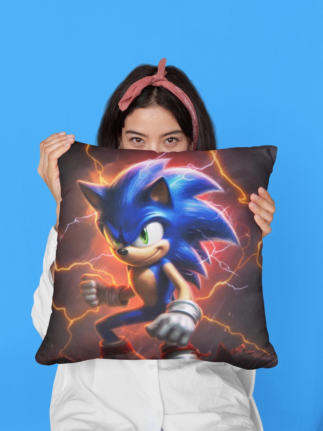 Sonic the Hedgehog Square Pillow/ Sonic Room Decor/ Sonic Pillows ...