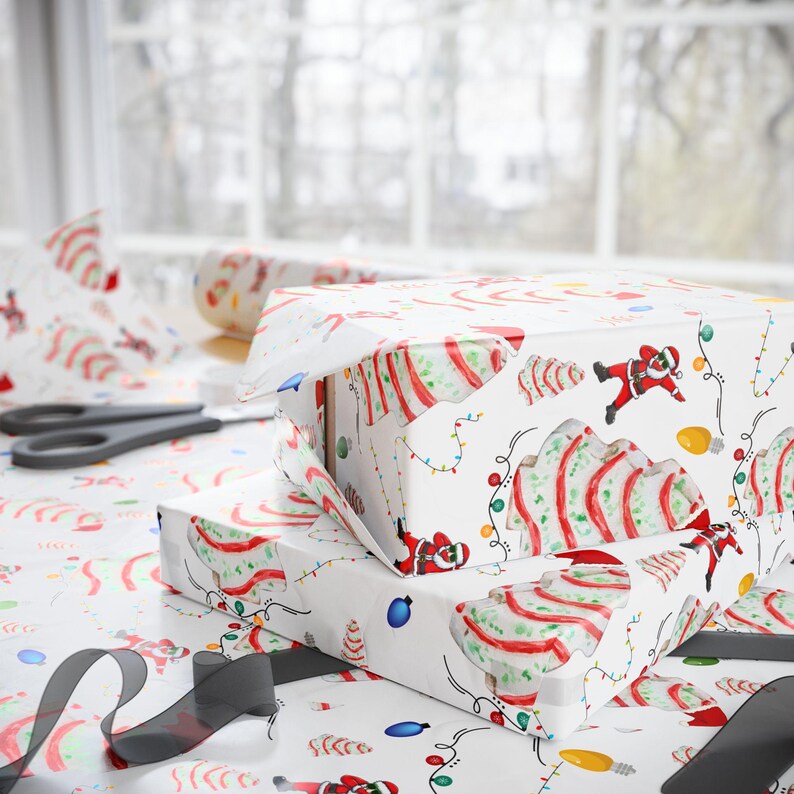 Little Debbie Christmas Tree Wrapping Paper, Merry Christmas Gift Wrap ...