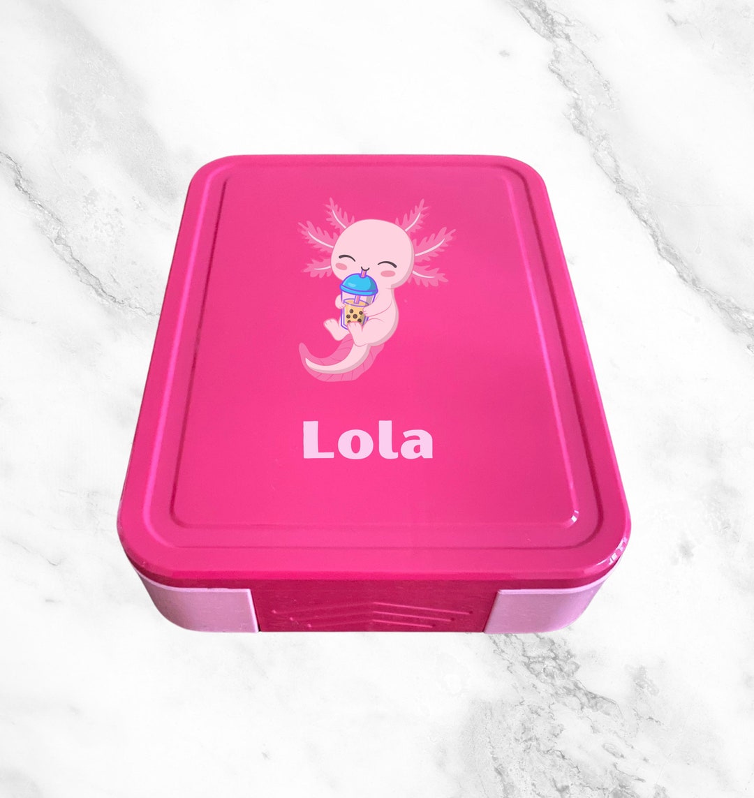 Personalised Axolotl Lunch Box Axolotl Home or Travel Snack Box ...