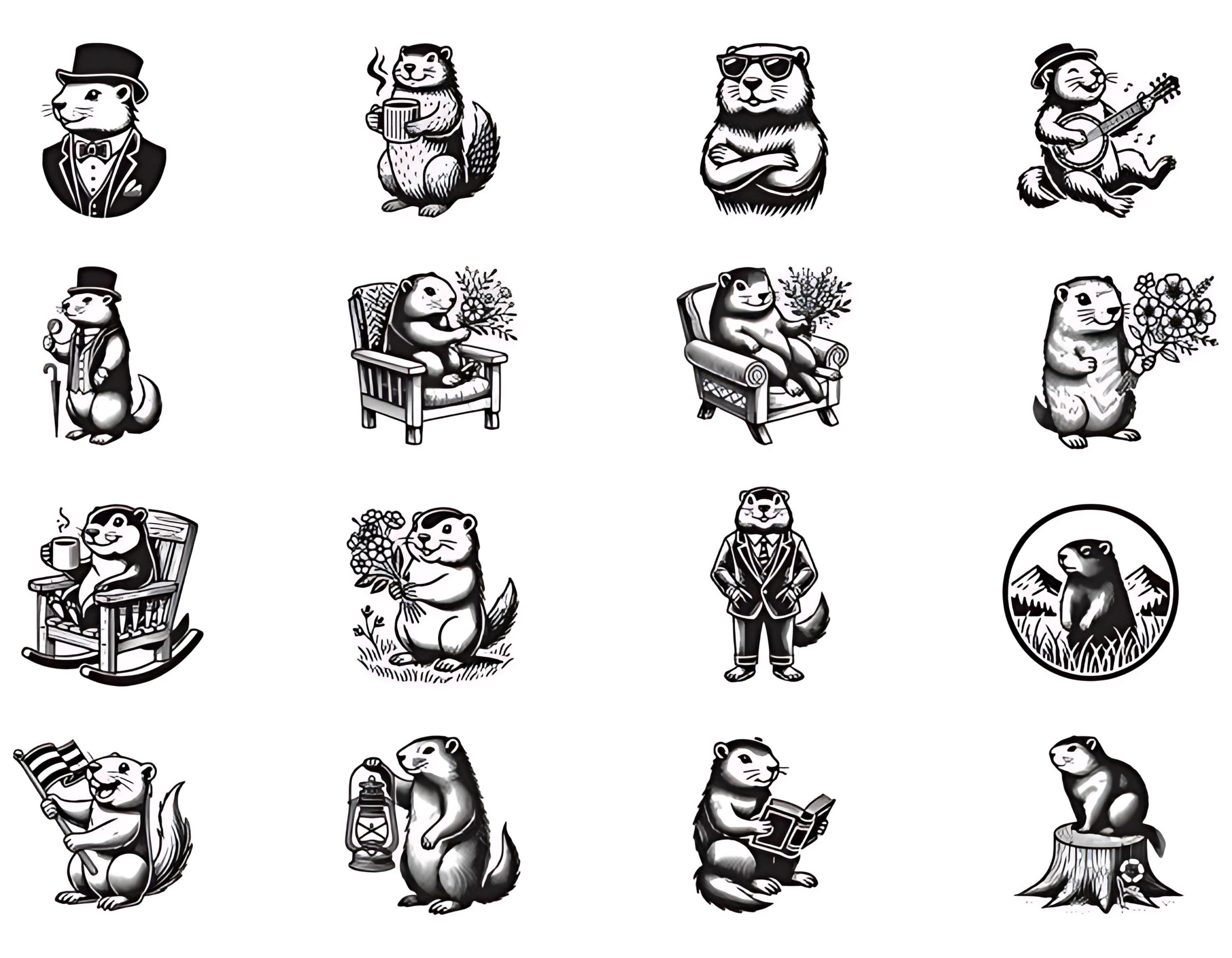 Funny Groundhog SVG Vector Bundle – Png, Dxf, EPS, PDF | Happy ...