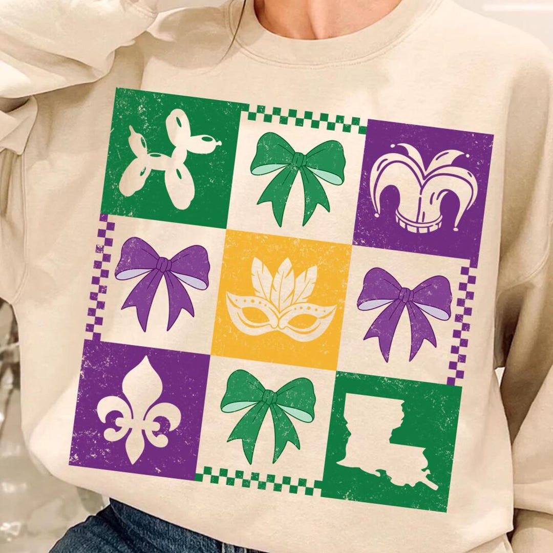 Retro Mardi Gras Checkered Png, Dog Mardi Gras Png, Mardi Gras Coquette ...