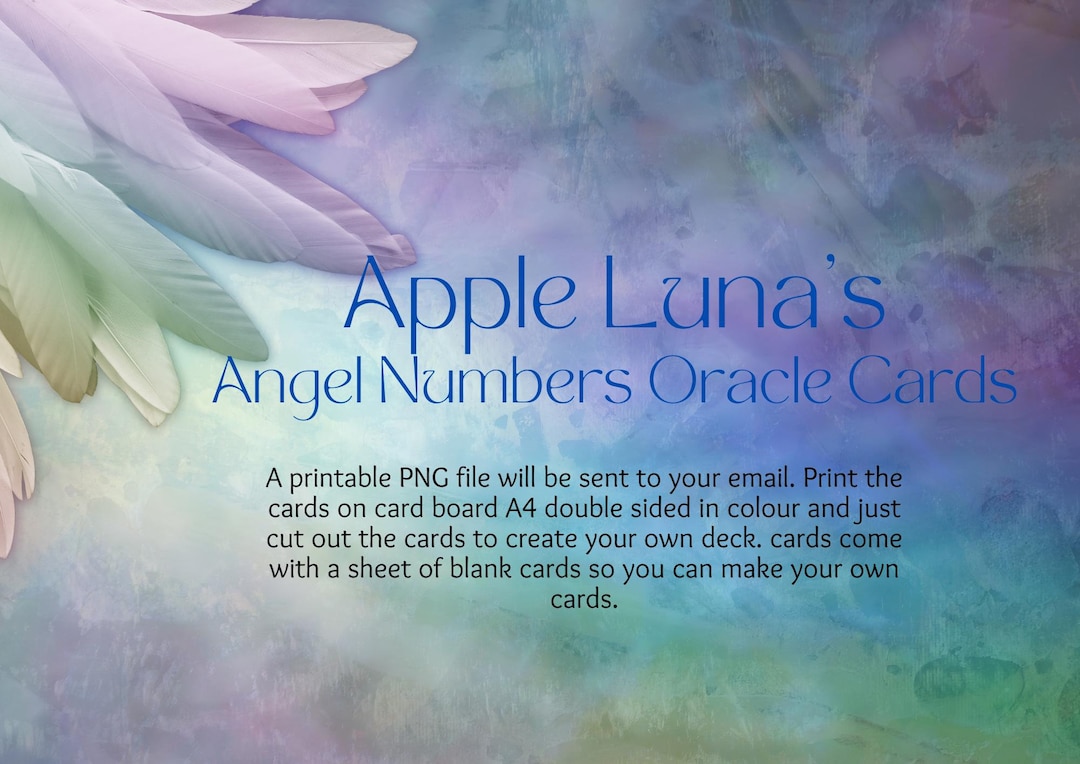 Apple Luna's Angel Numbers Printable Oracle Cards Deck - Etsy