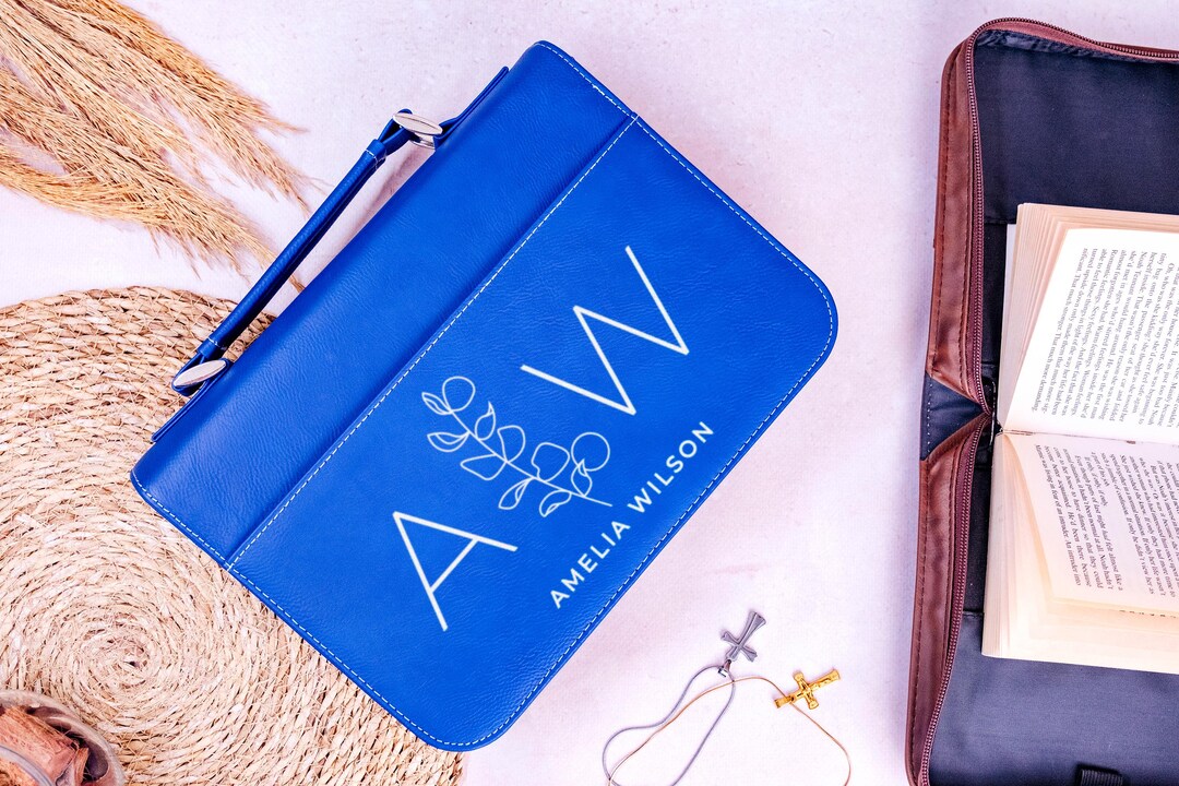 Leather Bible Cover, Personalized Bible Cover, Engraved Bible Cover ...