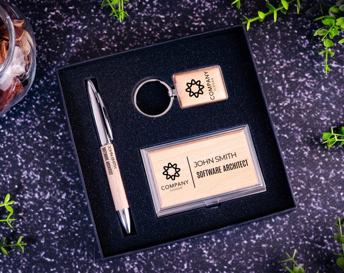 Personalized Business Gift Set, Customer Gift Box, Engraved Company ...