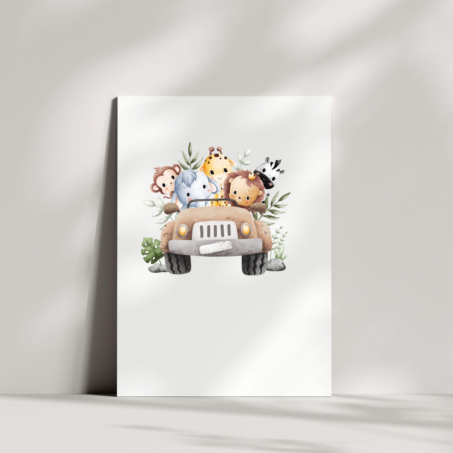 Cute Safari Animal Clipart\ Jungle Animals Png\ Watercolor\ Nursery ...