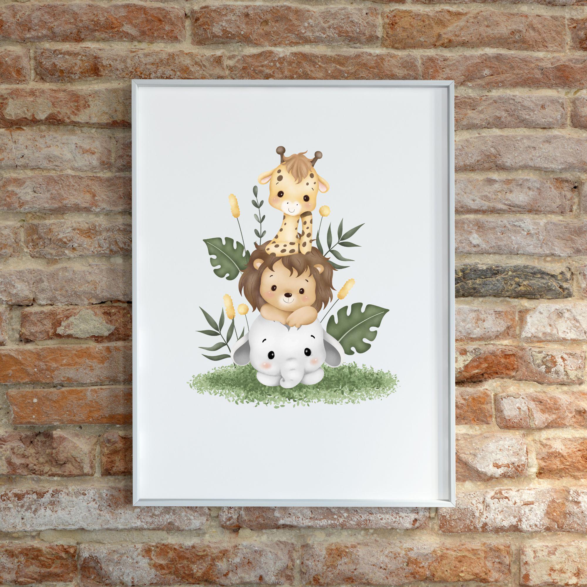 Cute Safari Animal Clipart\ Jungle Animals Png\ Watercolor\ Nursery ...