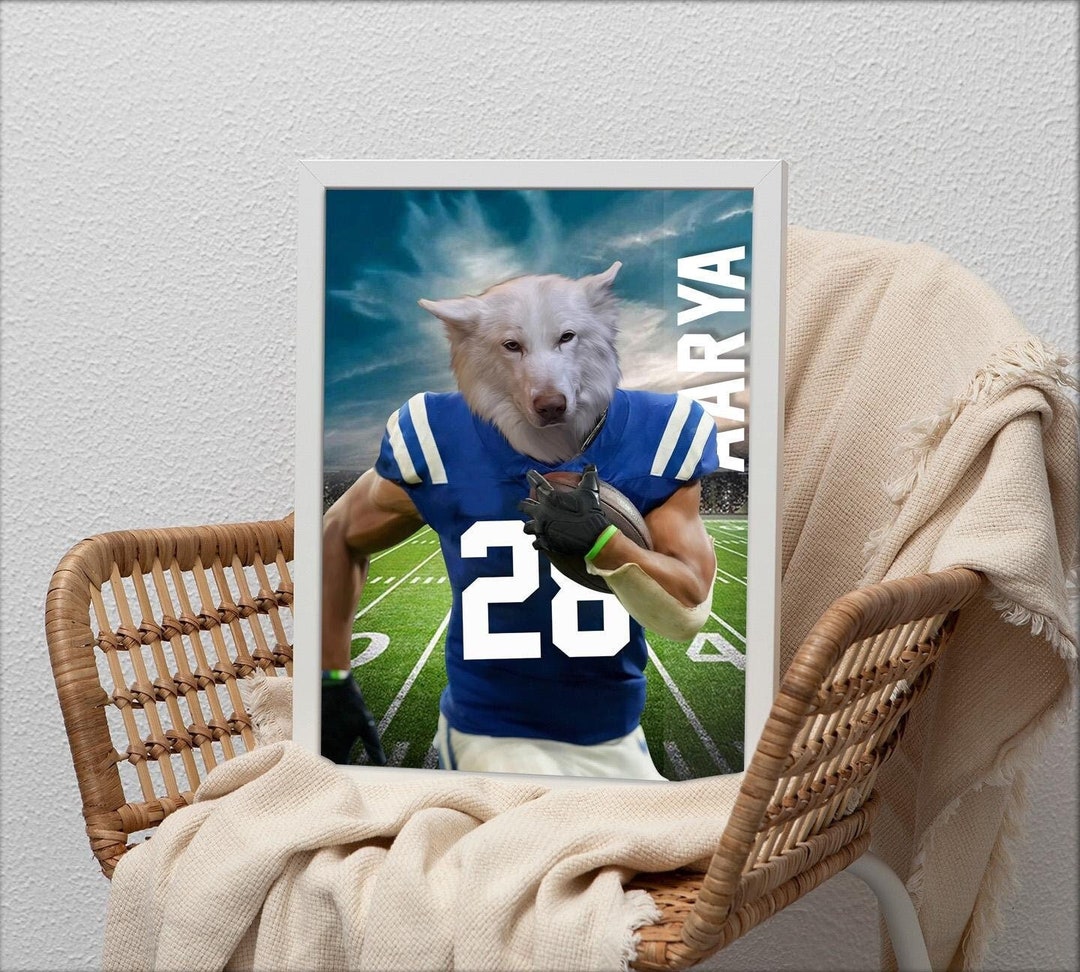 Custom Portrait of Your Favorite Football Team Pet, American Football ...