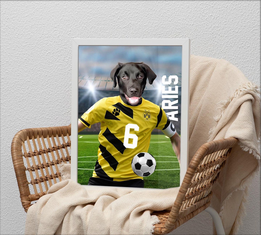 Custom Portrait of Your Favorite Soccer Team's Pet Dog in Uniform of ...
