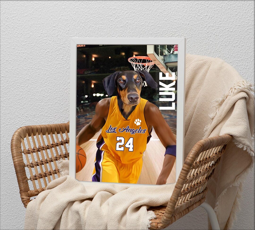 Custom Los Angeles Basketball Team Pet Portrait, Any Basketball Team ...