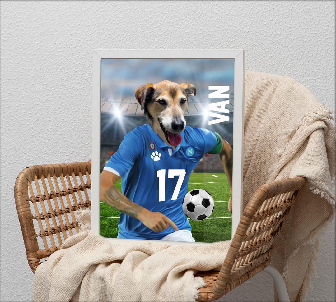 Custom SSC Napoli Poster Gift, Custom Pet Portrait FC Napoli Soccer ...