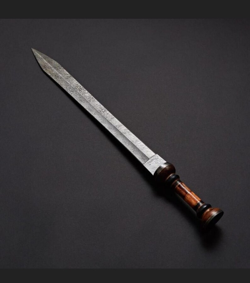 Handmade Damascus Steel Roman Gladius Sword With Leather Sheath – Hand ...
