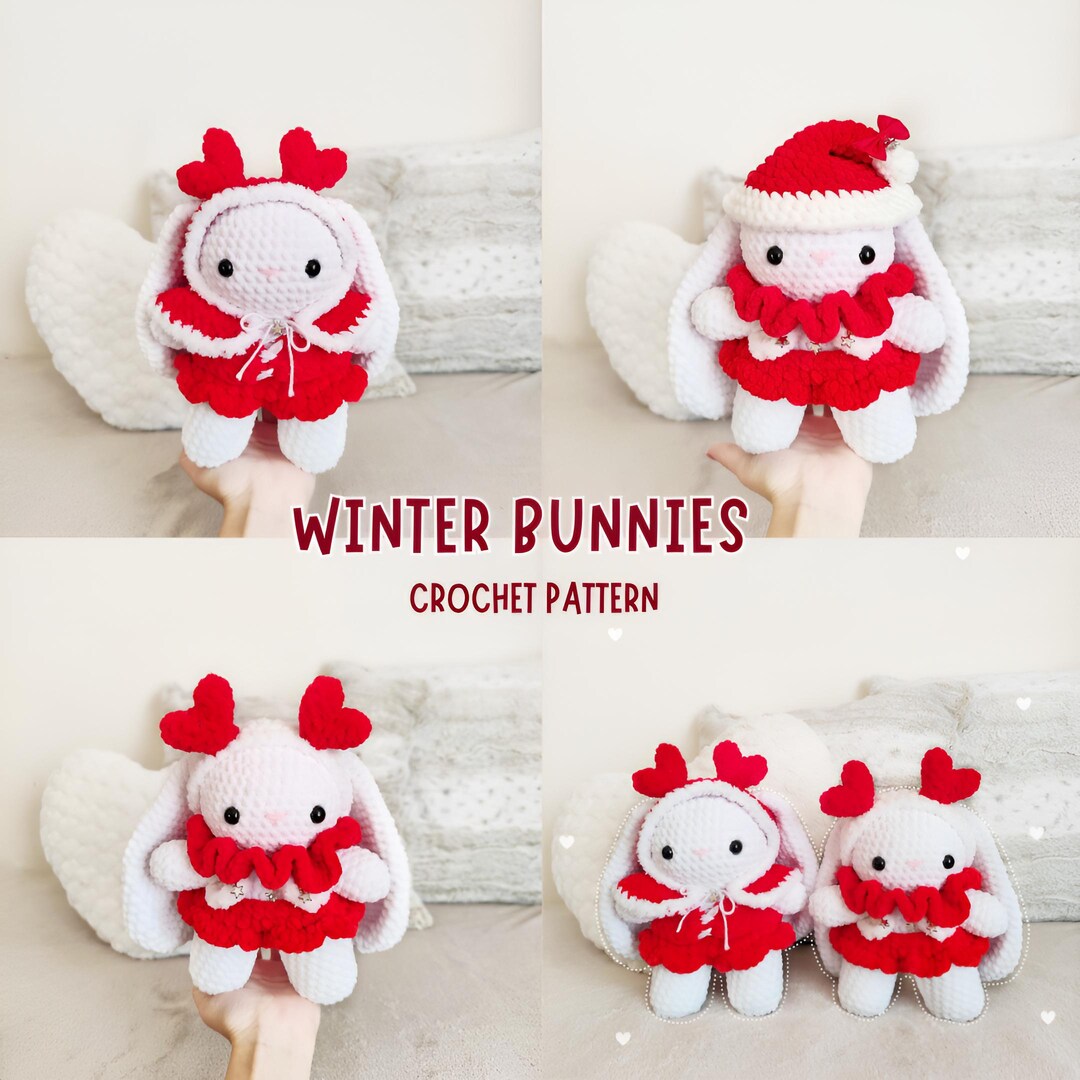 Winter Bunnies Crochet Pattern | Crochet Bunny | Cape Bunny - Etsy