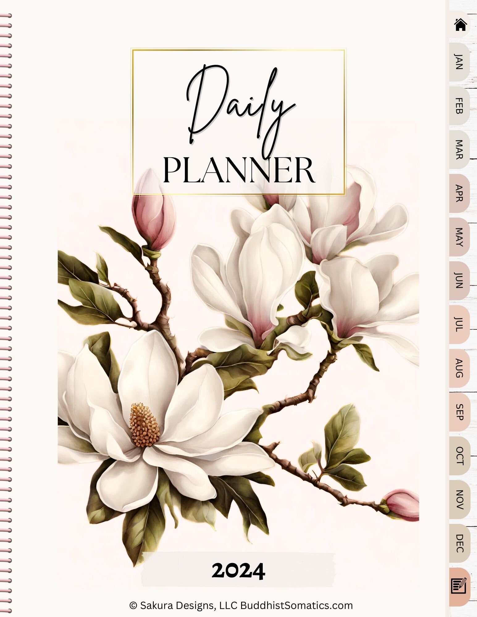 The Ultimate 2024 Hyperlinked Digital Planner Magnolia Blossom - Etsy