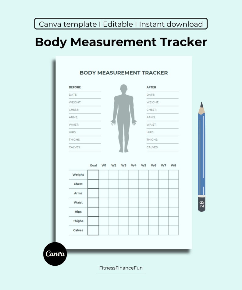 Body Measurements Tracker I Training Progress I Weight Loss I Muscle ...