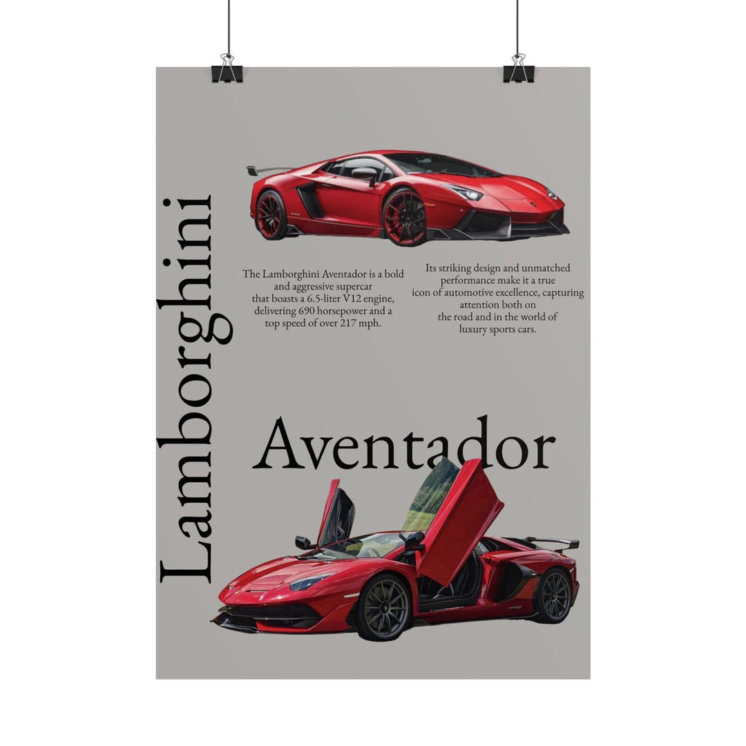 Lamborghini Aventador Poster - Etsy