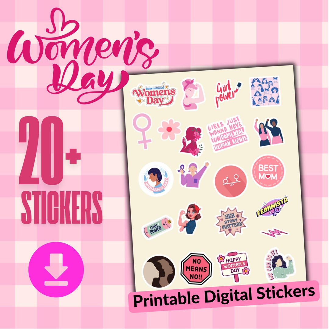 Empowering Women's Day Sticker Pack, Girl Power, Equality Stickers ...