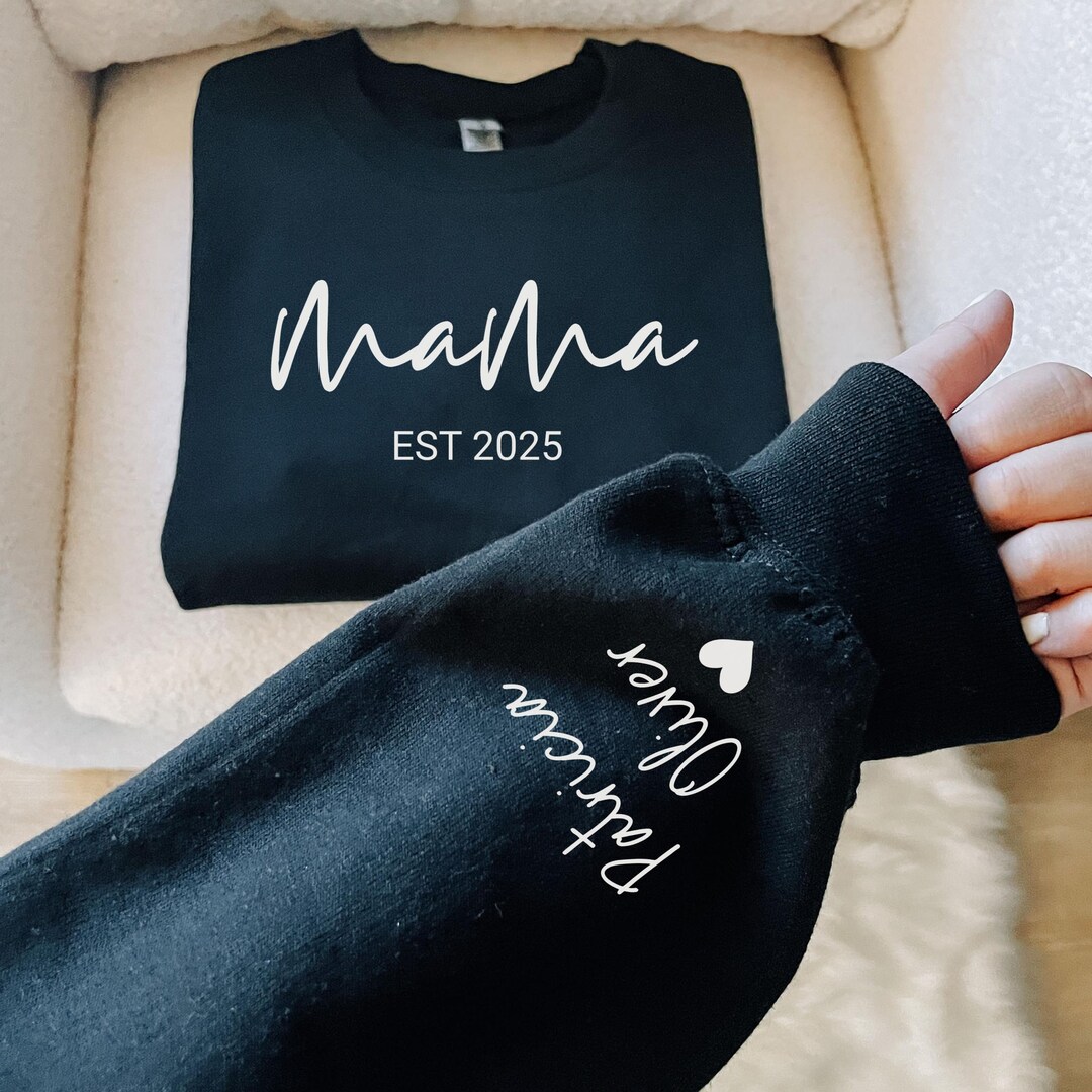 Personalized Mama Est Sweatshirt With Kid Names on Sleeve, Mothers Day ...