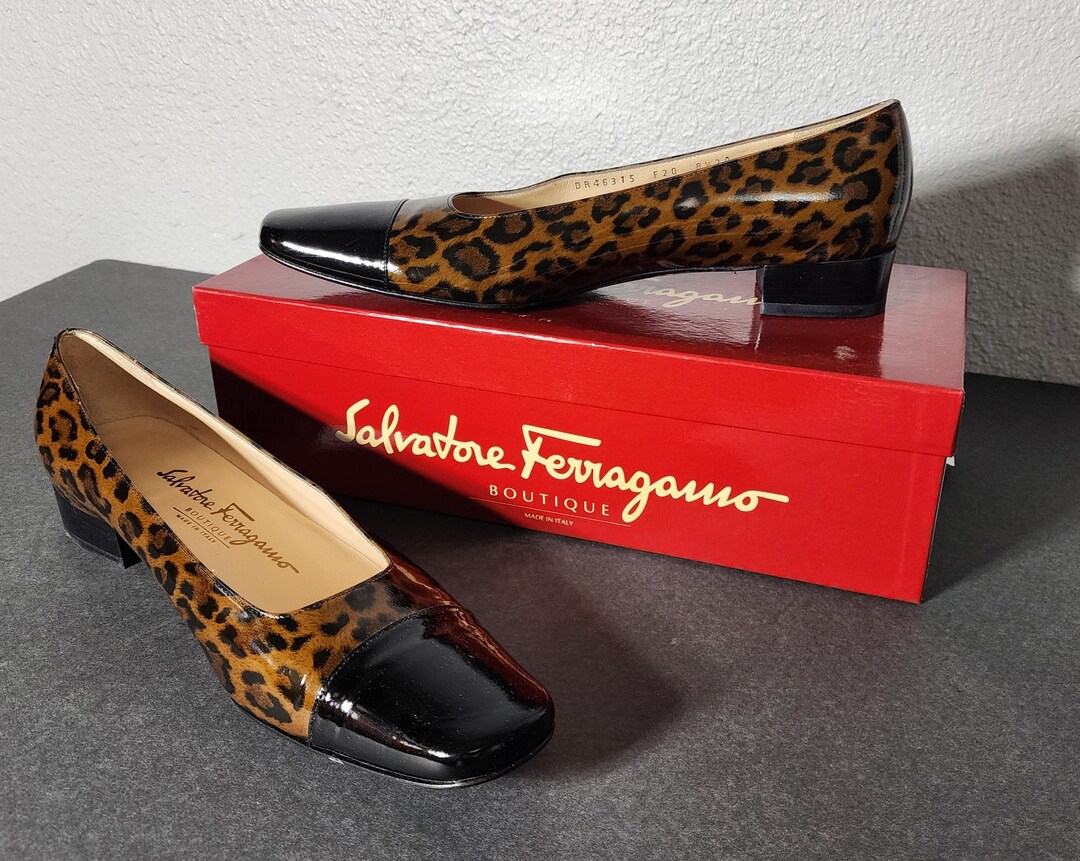 Salvatore Ferragomo Vintage Italian Pumps, Sz 8.5 AA, Black & Brown ...