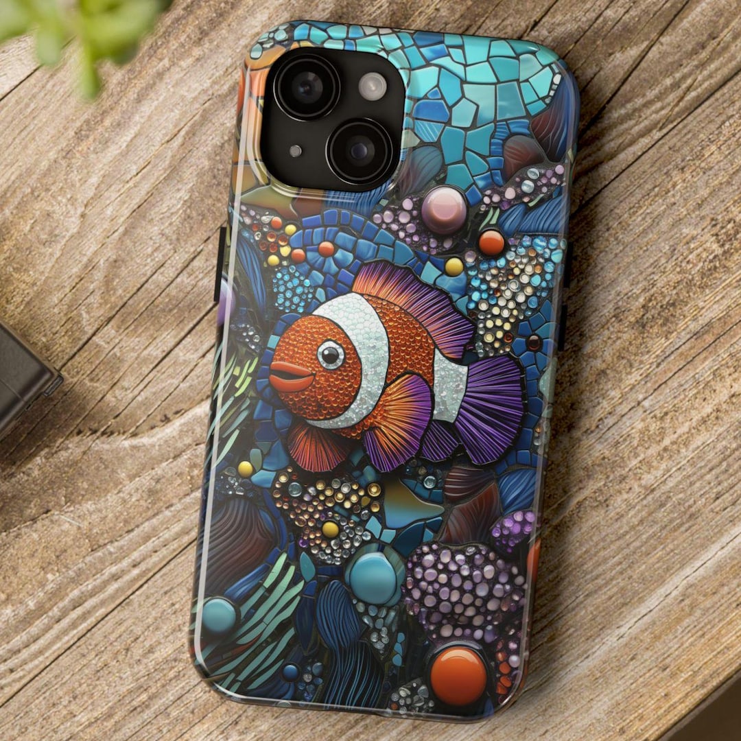 Rhinestone Look Mosaic & Enamel Clownfish Phone Case, Ocean Life Sea ...