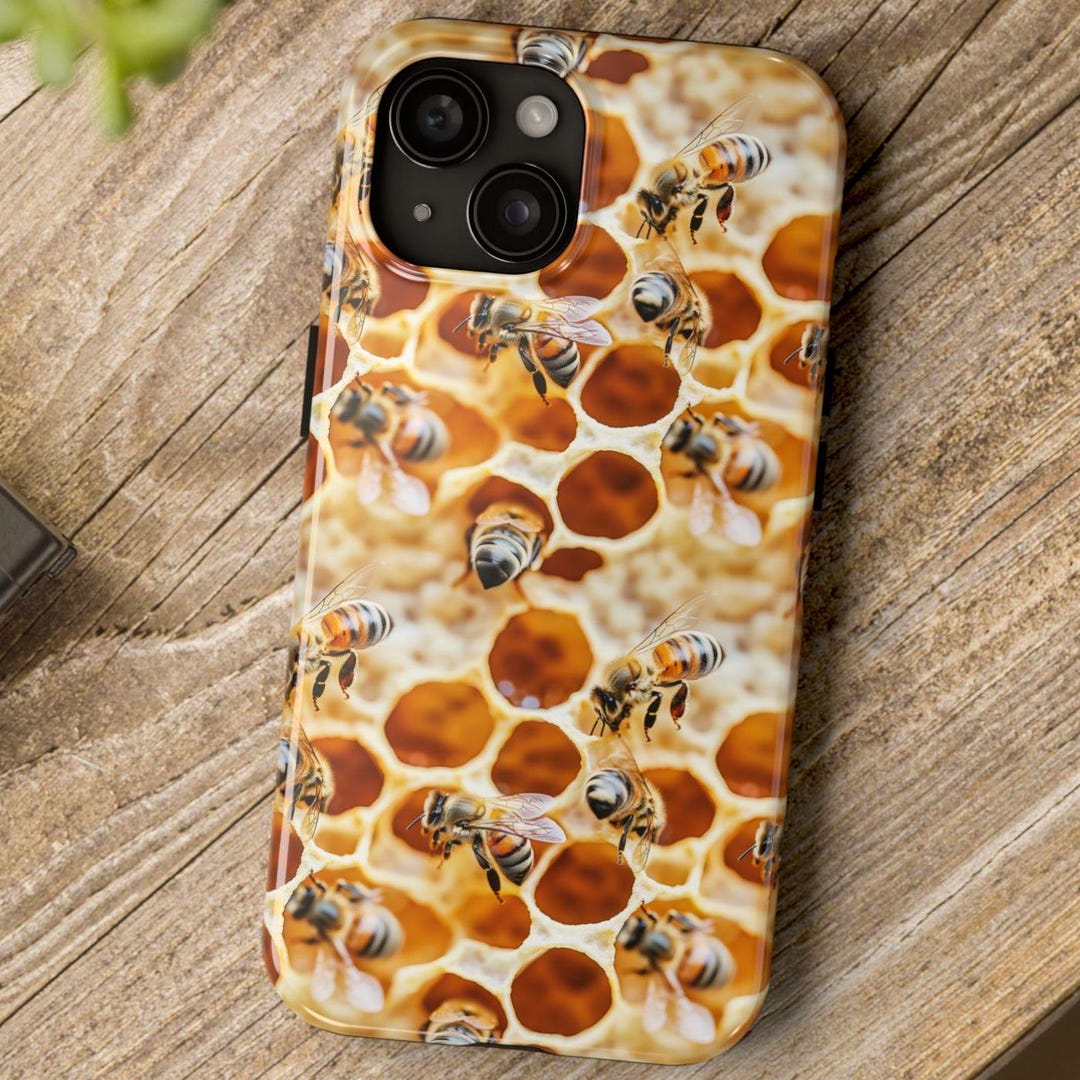 Beehive Phone Case, Honey Bees Swarming Honeycomb Nest, Beekeeper ...
