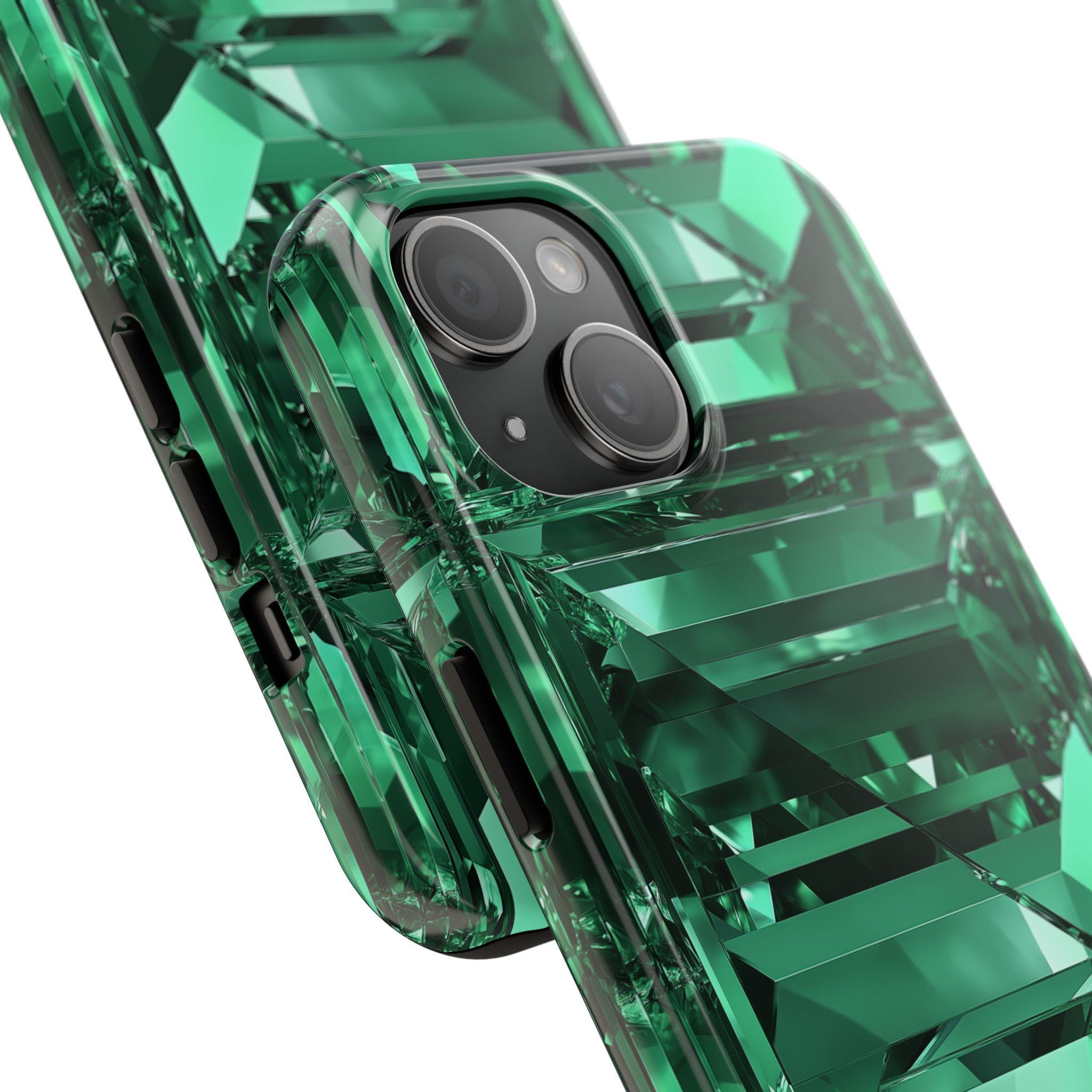 Emerald Phone Case, Green Precious Gemstone Shiny Bling Effect, May ...