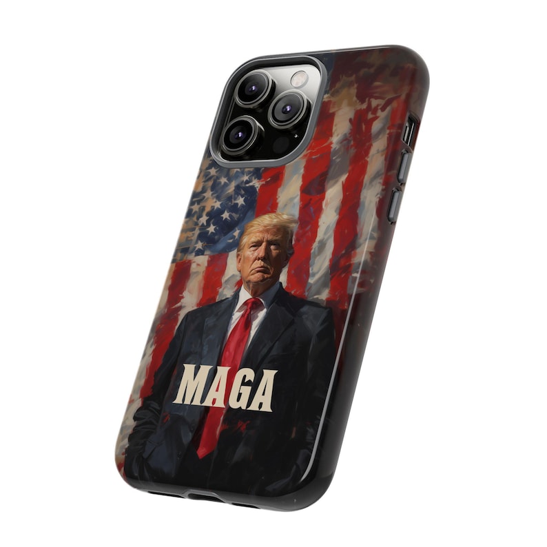 Donald Trump MAGA Phone Case, Patriotic USA American Flag Art ...