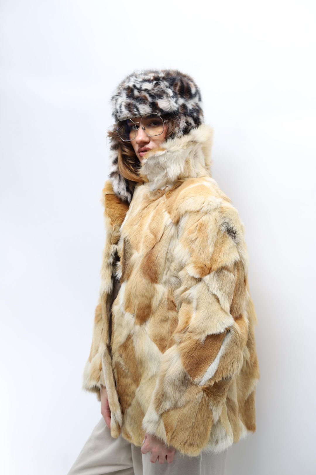 Vintage Upcycled Real Rabbit Fur Coat | Restored One-of-a-kind Winter ...