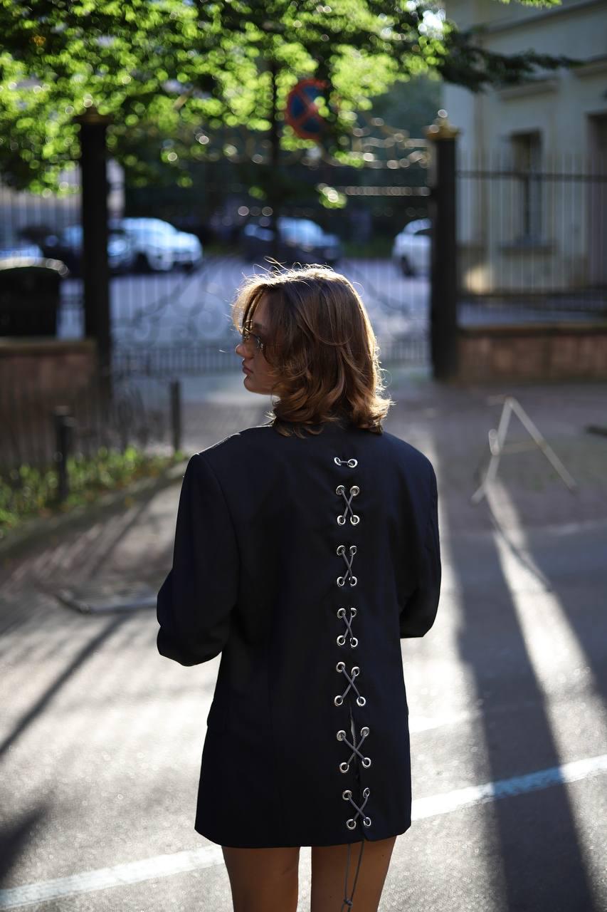 Upcycled Blazer | Handmade Eyelet Lace-up Back, Reworked Jacket - Etsy