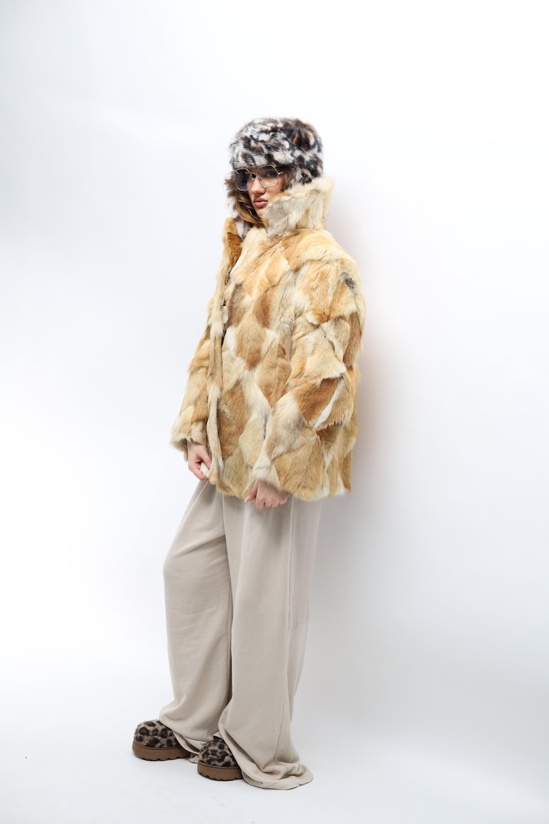 Vintage Upcycled Real Rabbit Fur Coat | Restored One-of-a-kind Winter ...
