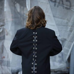 Upcycled Blazer | Handmade Eyelet Lace-up Back, Reworked Jacket - Etsy
