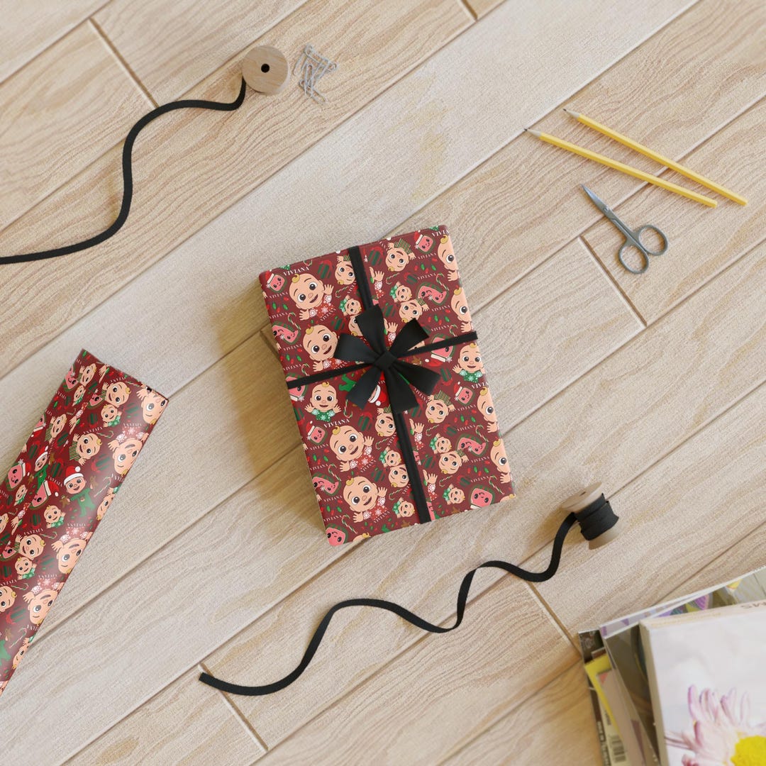 Cocomelon Inspired Christmas Gift Wrap Roll, Holiday Present Decoration ...