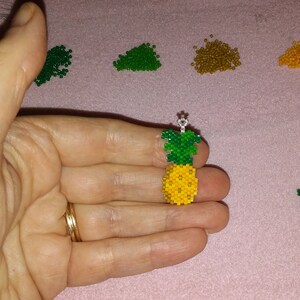 Tropical Pineapple Beaded Fruit Earrings With Seed Beads - Etsy