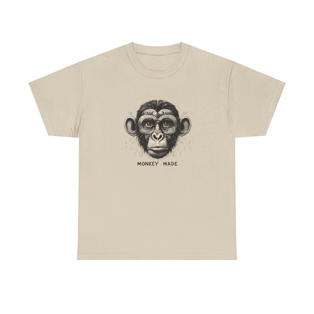 Unisex Heavy Cotton Tee Monkey Face Monkeymadedesigns - Etsy