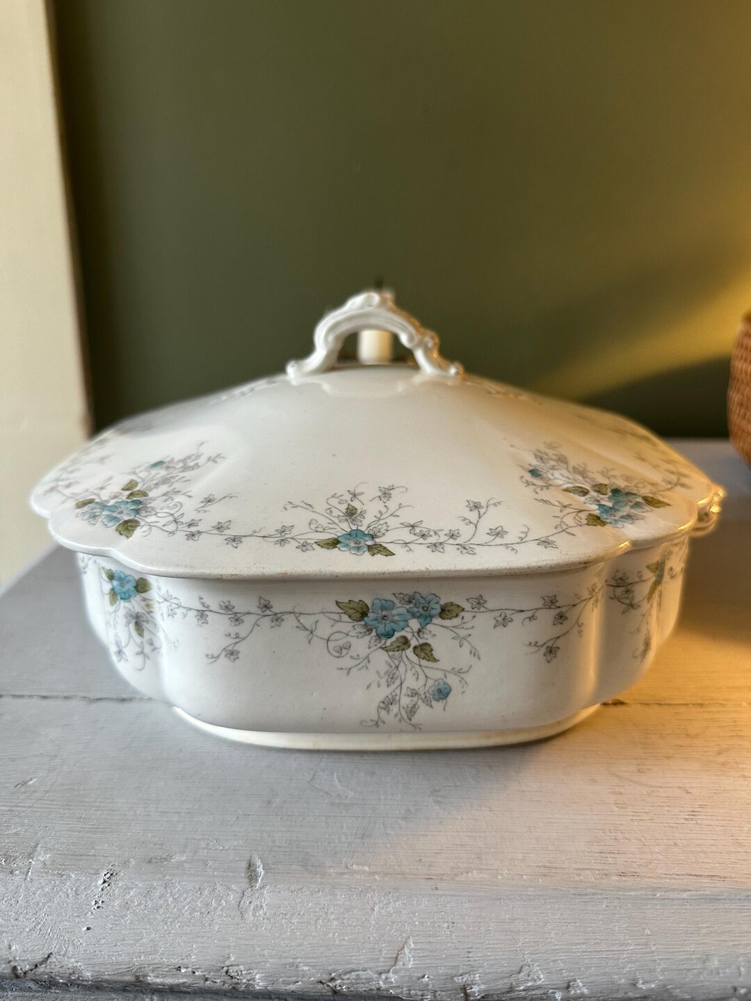 Antique Schonbrunn Waterloo Potteries T&R Boote England Covered Serving ...