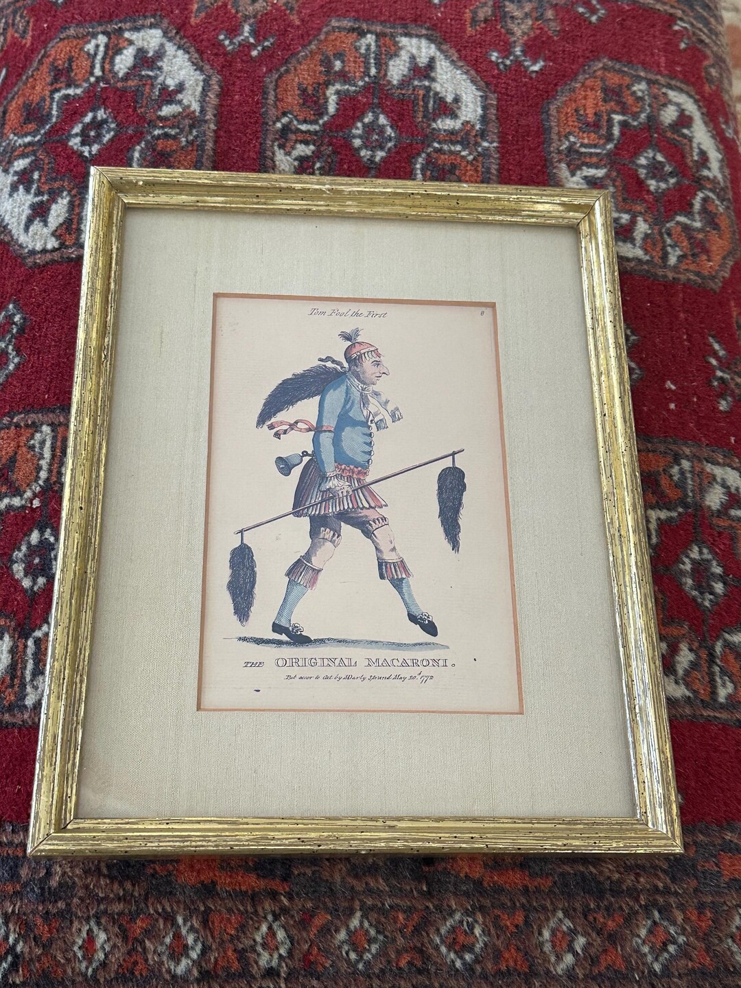 Vintage Tom Fool the First, the Original Macaroni 1772 Framed Antique ...